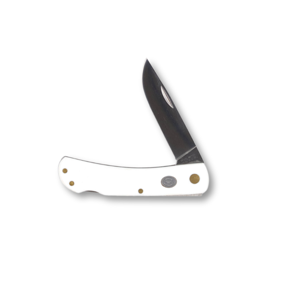 3102LB - 3 5/8" WHITE DELRIN LOCKBACK SODBUSTER - Moore Maker Wholesale
