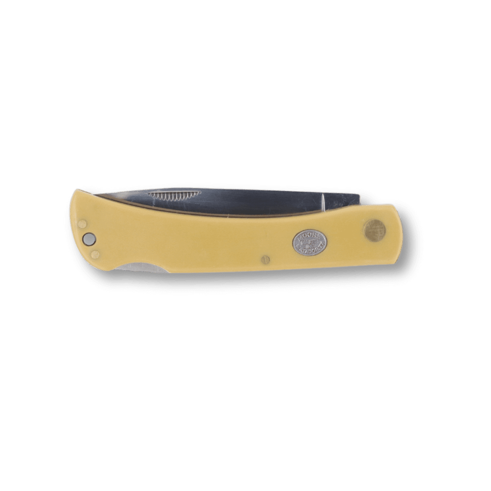 3103LBB - 4 5/8" TAN DELRIN LOCKBACK SODBUSTER - Moore Maker Wholesale